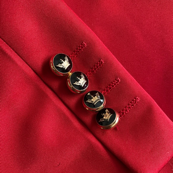 Jackets & Coats | Red Military Button Jacket Blazer Marine Coat | Poshmark